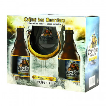 Coffret bière cervoise 2 bières 33cl + 1 verre bière triple petit prix