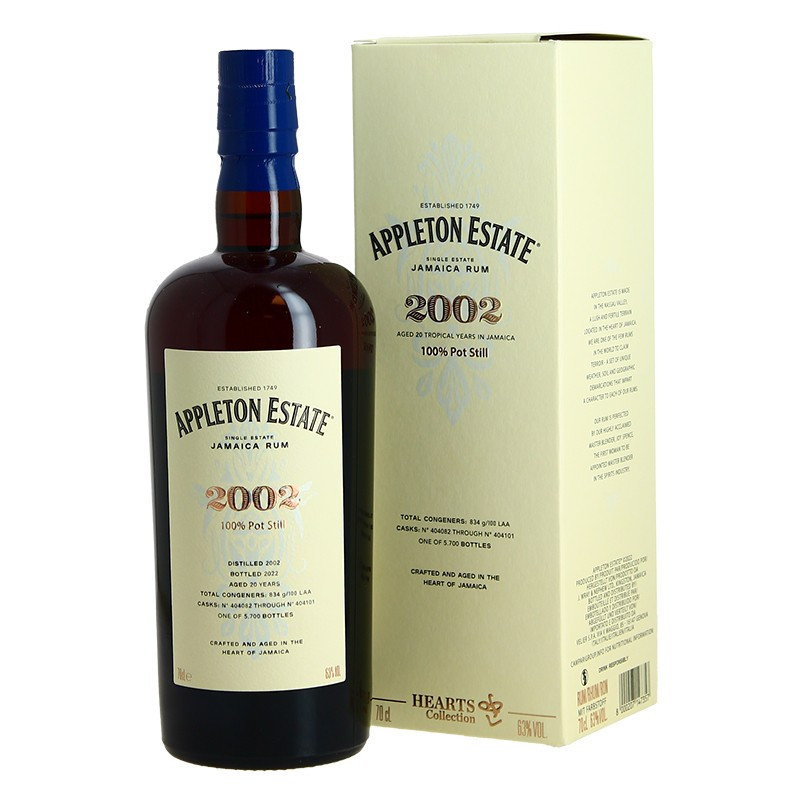 APPLETON Rhum 20 ANS 2002 HEARTS COLLECTION 70CL 63°